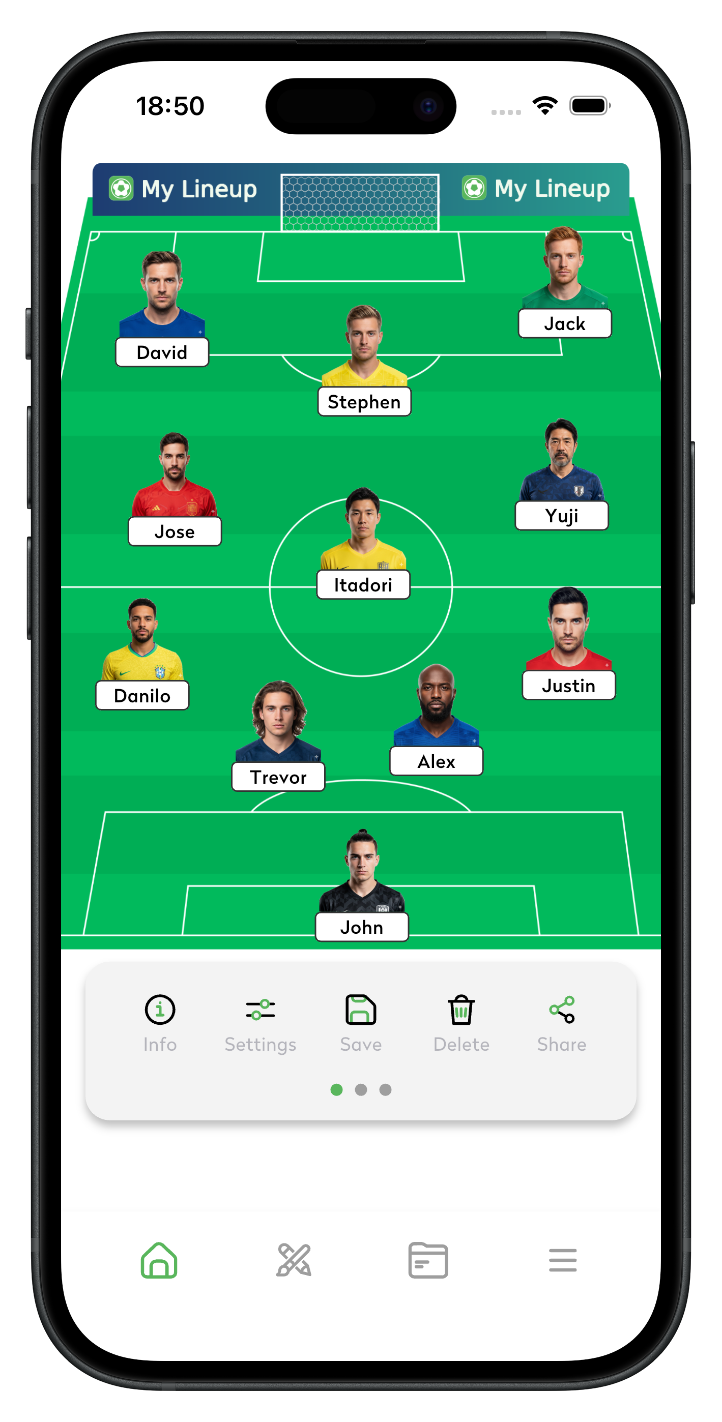My Lineup - Football Team Builder