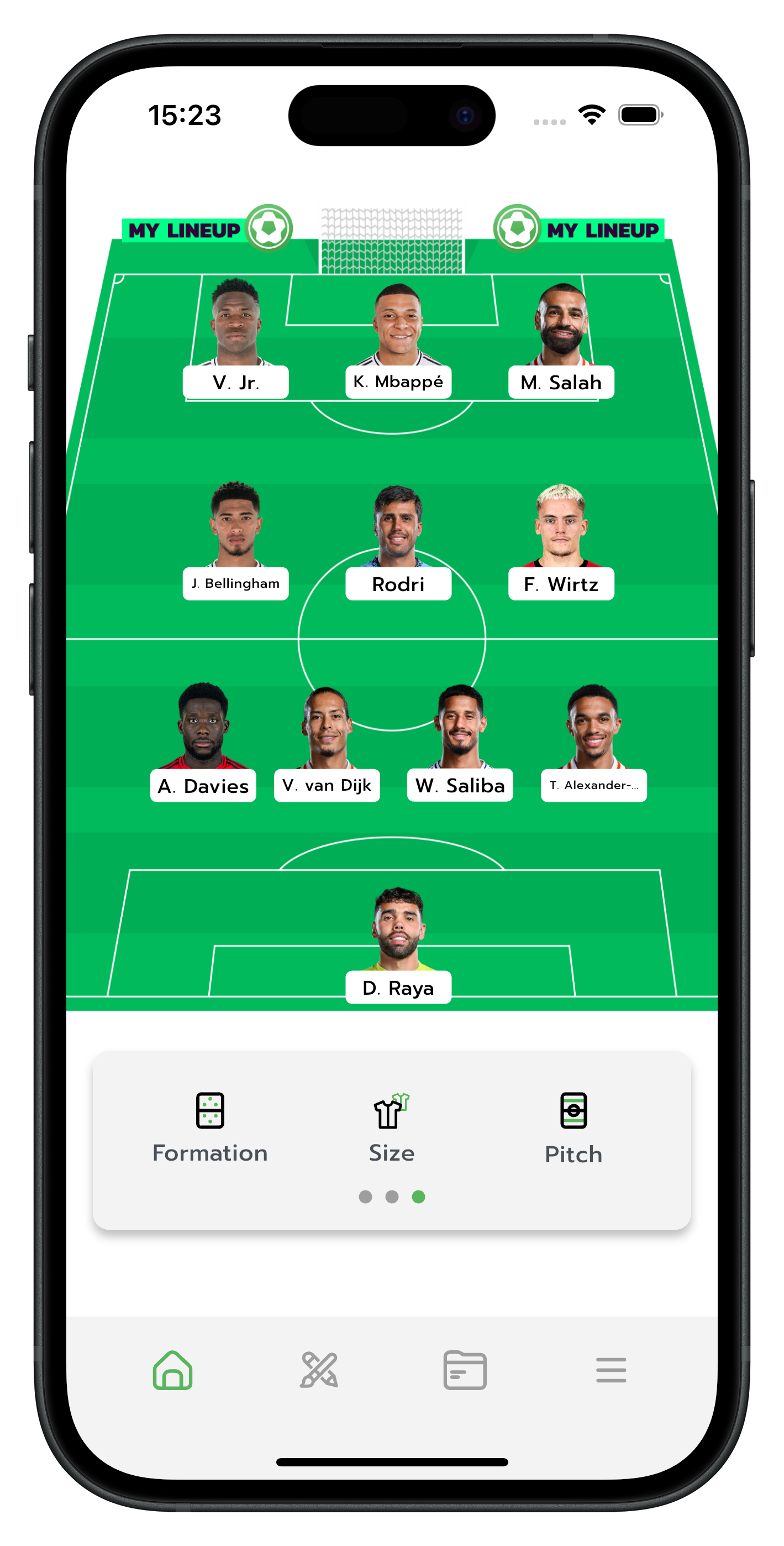My Lineup - Football Team Builder